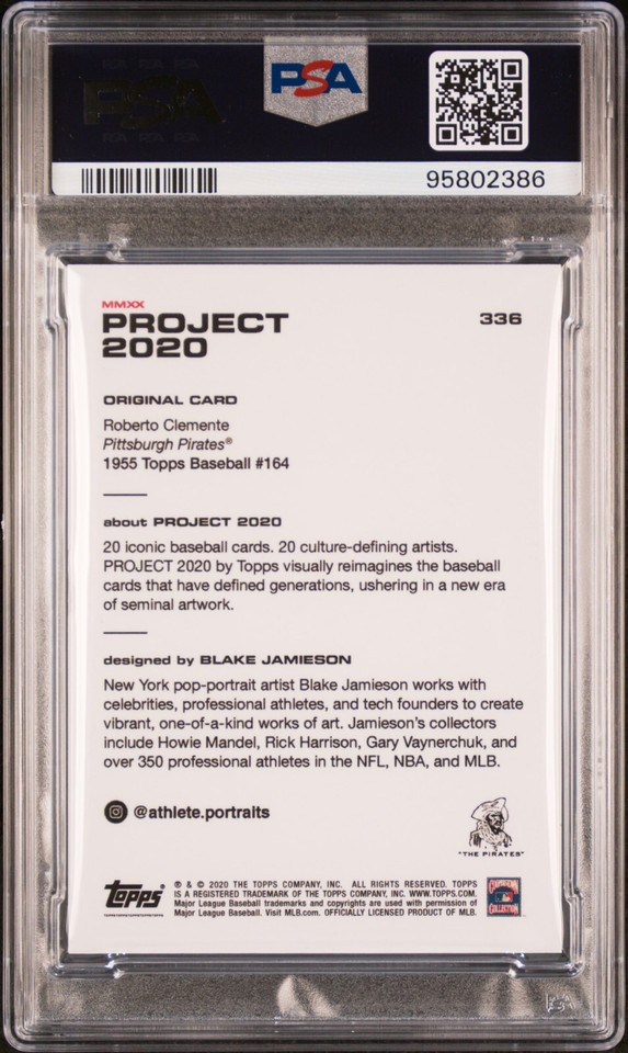 95802386 ROBERTO CLEMENTE Topps Project 2020 by Blake Jamieson 336 PSA ...