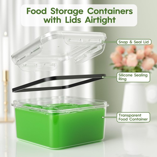 50-Piece Food Storage Containers with Lids(25 Containers & 25 Lids ...