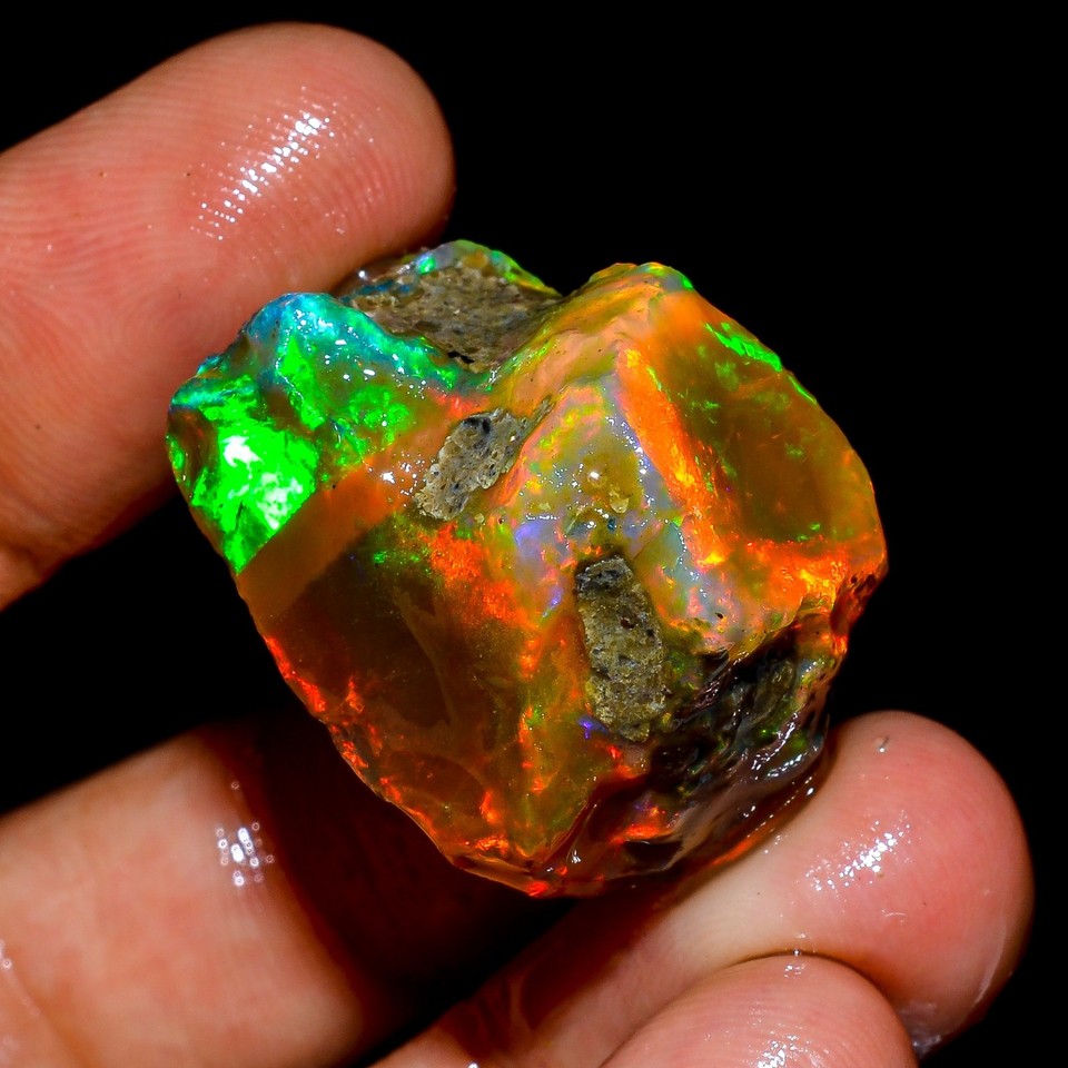 Large Opal Rough 43.00 Carat Natural Ethiopian Oil Opal Raw, Fire Opal ...