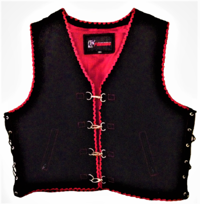 Motorcycle Vest Suede Motorbike Hand Braided Buckles Clip Red Biker ...
