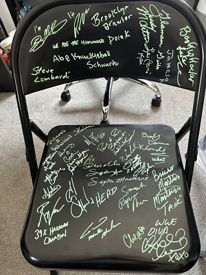 WWE WWF ECW WCW Wrestling Signed Steel Folding Chair | eBay