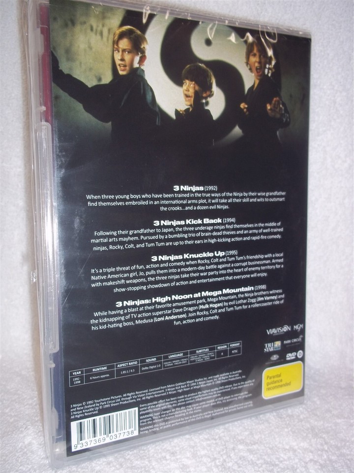 3 Ninjas: 4 Film Collection (DVD, 2024, 2-Disc) NEW family action ...