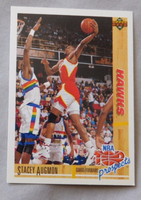 1991-92 Upper Deck #439 Stacey Augmon Atlanta Hawks Rc Basketball Card ...