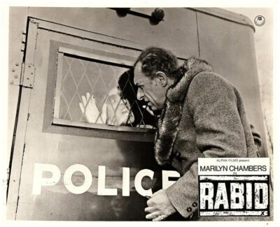 Rabid original 1977 lobby card infected man in police van | eBay