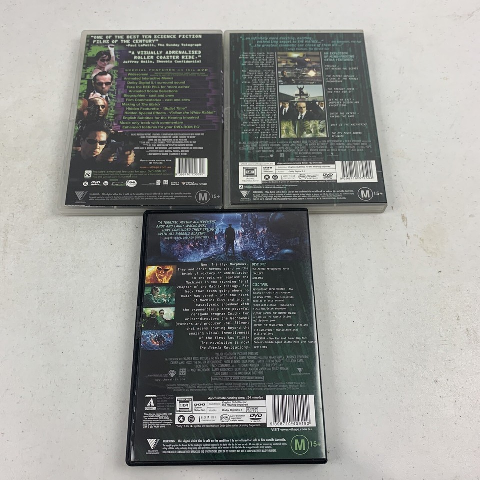 The Matrix Trilogy DVD Reloaded Revolutions Bundle Set Region 4 | eBay