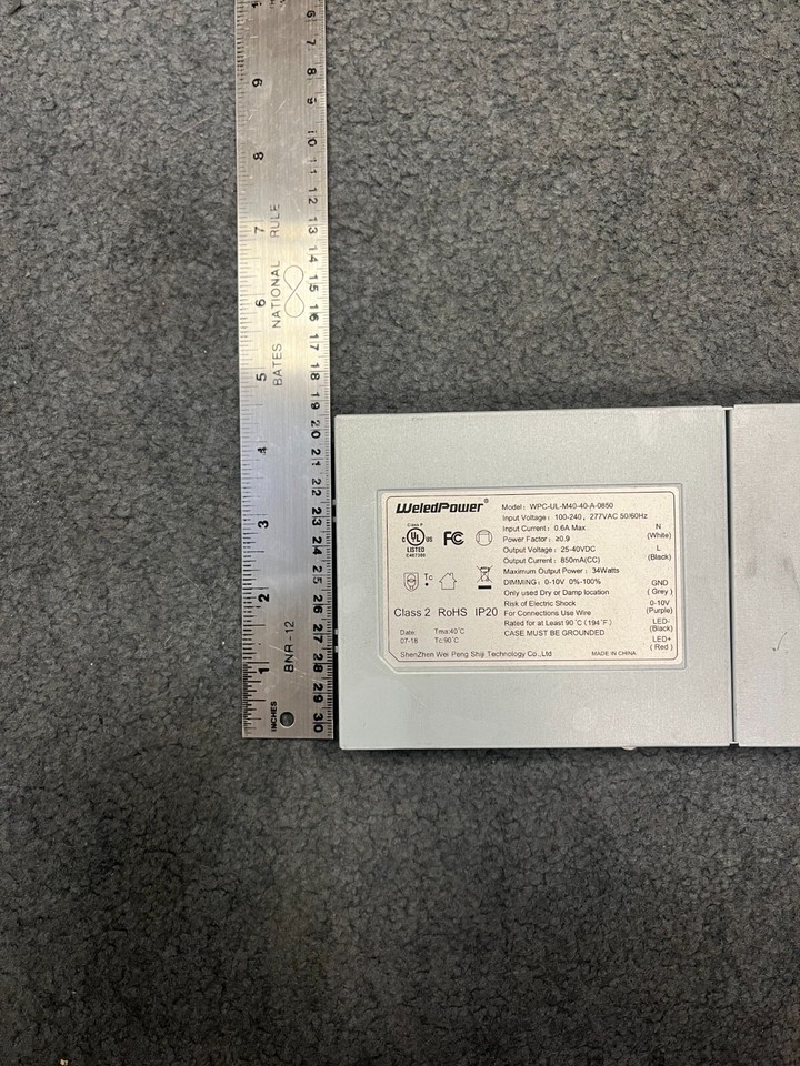 Qty 5 WeledPower 34W LED Driver 120-277VAC / OUTPUT 850MA ,25-40Vdc, 0 ...