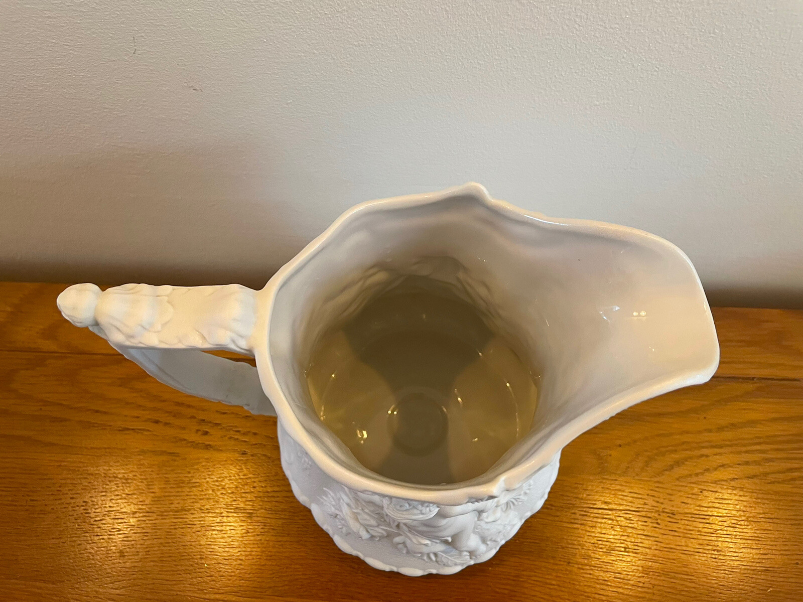 Large Bisque Porcelain Portmeirion Embossed Cherub Angel Parian Jug ...