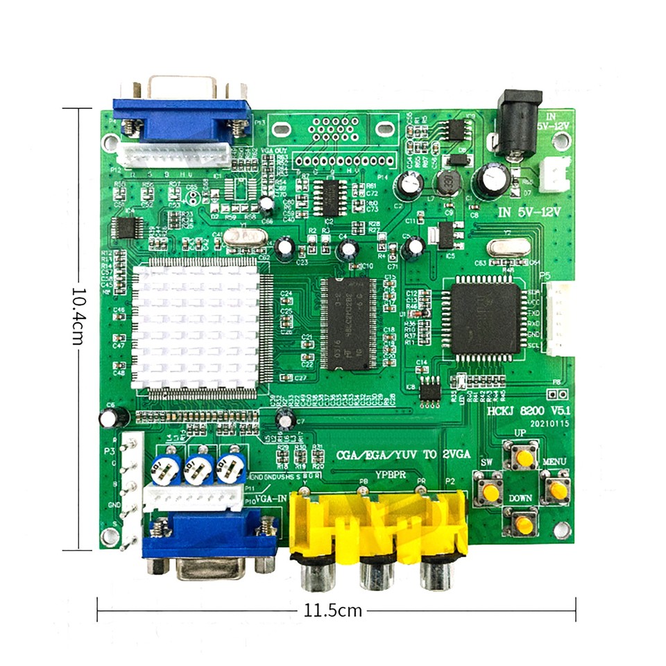 HD Video Converter Board CGA/EGA/YUV/RGB to VGA Arcade Game Monitor to ...