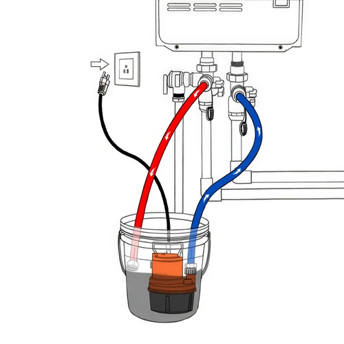 Uimoso Tankless Water Heater Flushing Descaling Kit Descaler w/ Pump 5 ...