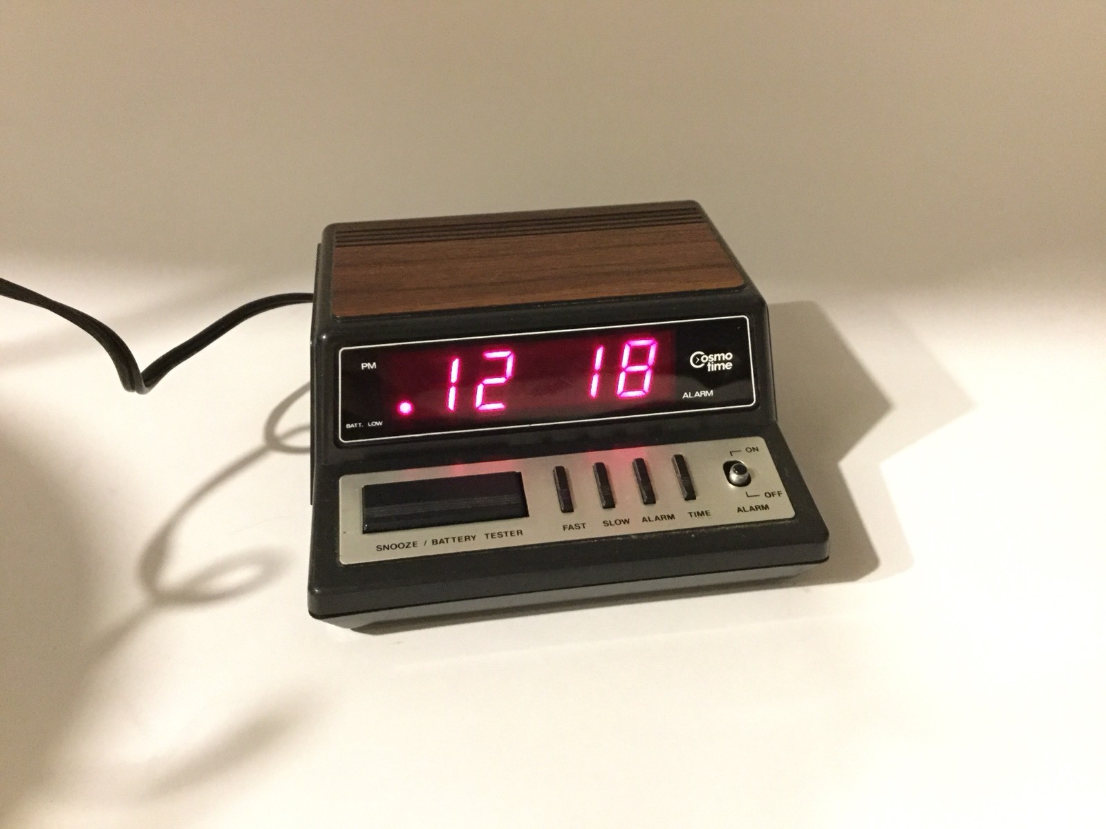 Vintage Cosmo Time Model E-519 Woody Digital Alarm Clock | eBay