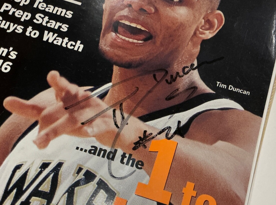 Tim Duncan Auto Autograph Signed ESPN Magazine Cover Beckett BAS 3816 ...
