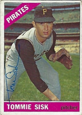 Autographed/Signed 1966 Topps #441 Tommie Sisk Pittsburgh Pirates | eBay
