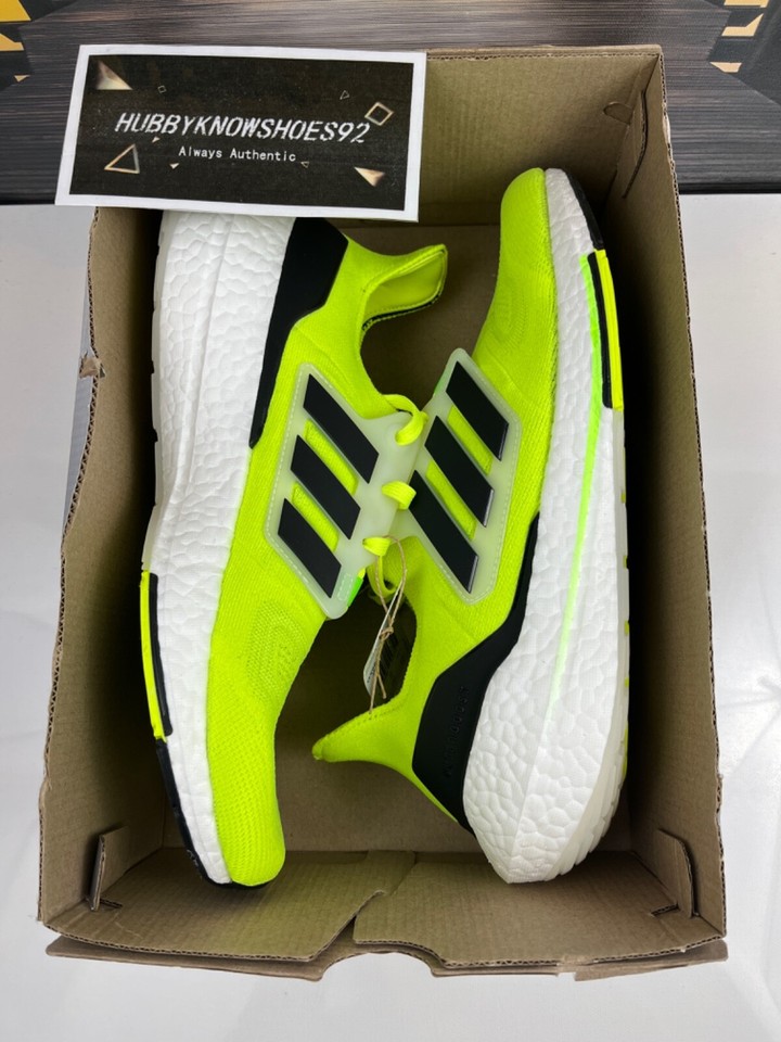 Adidas UltraBoost 22 Running Shoes Yellow Volt Black GX6639 Men’s Sizes ...