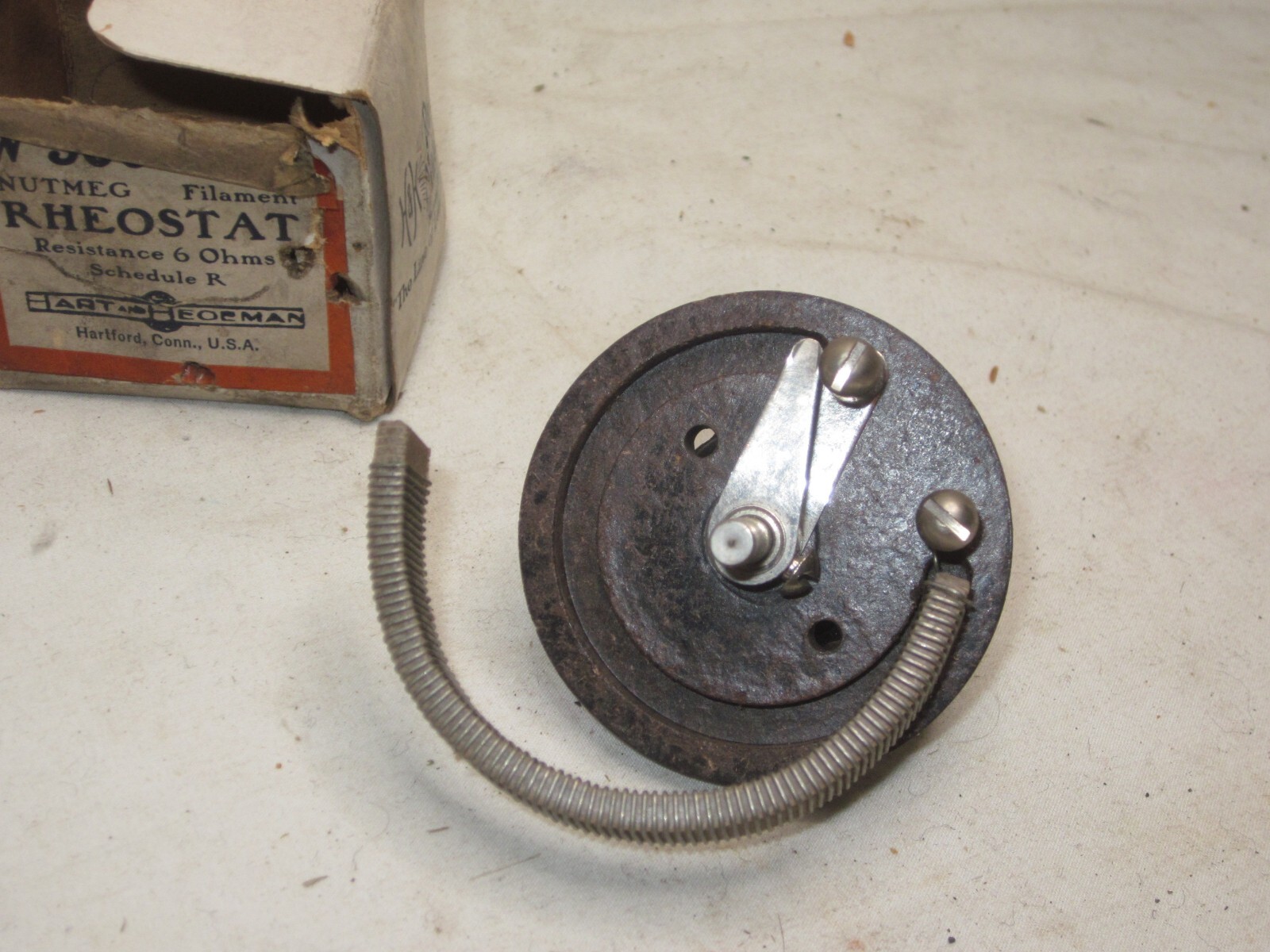 H & H Nutmeg Brand W 300 Rheostat 6 Ohm Resistance antique radio part ...