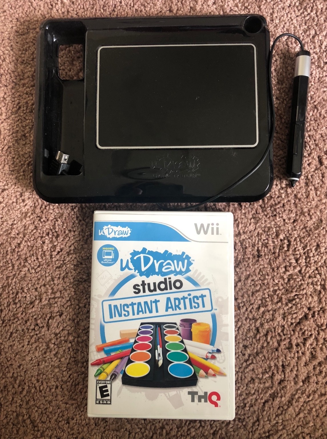UDraw Nintendo Wii Game Drawing Tablet - Black w/ UDraw Studio Game ...