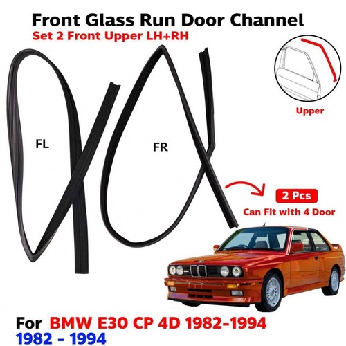 Glass Run Door Channel Rubber Front L+R Set 2 Fits BMW E30 CP 4D SED ...