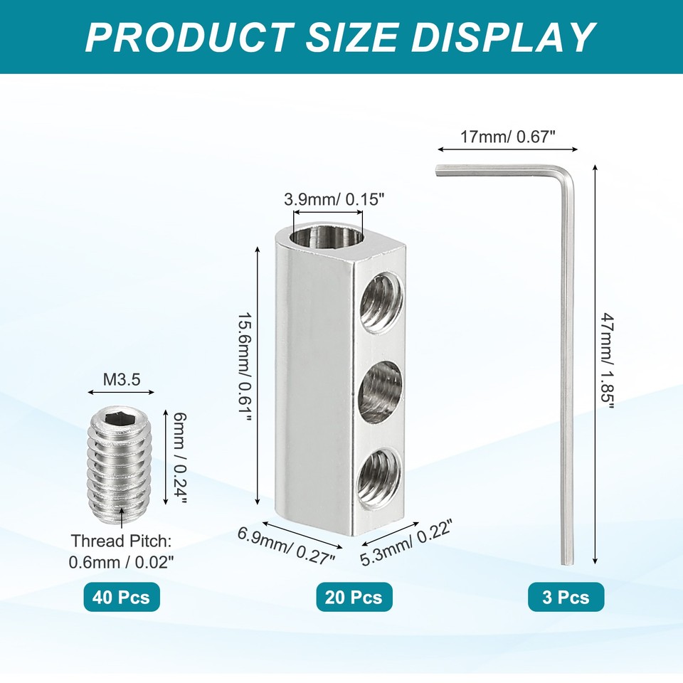 20 Pack Steel Wire Rope Cable Clamp M3.5 Wire Rope Clips with Screw ...