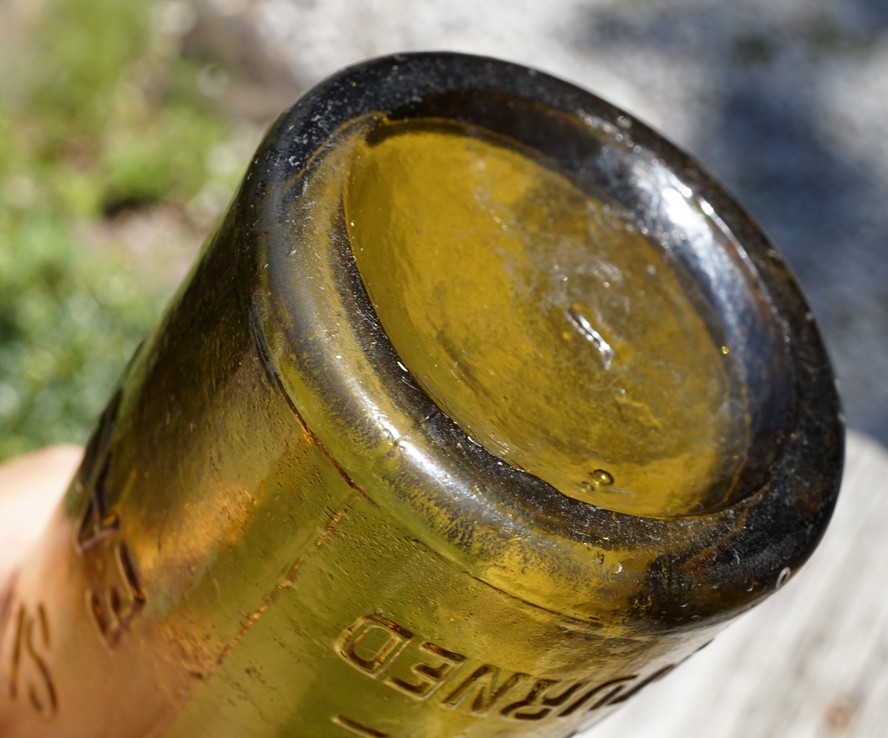 Antique SEITZ BROS. EASTON PA Yellow Amber Blob Top Beer Bottle | eBay