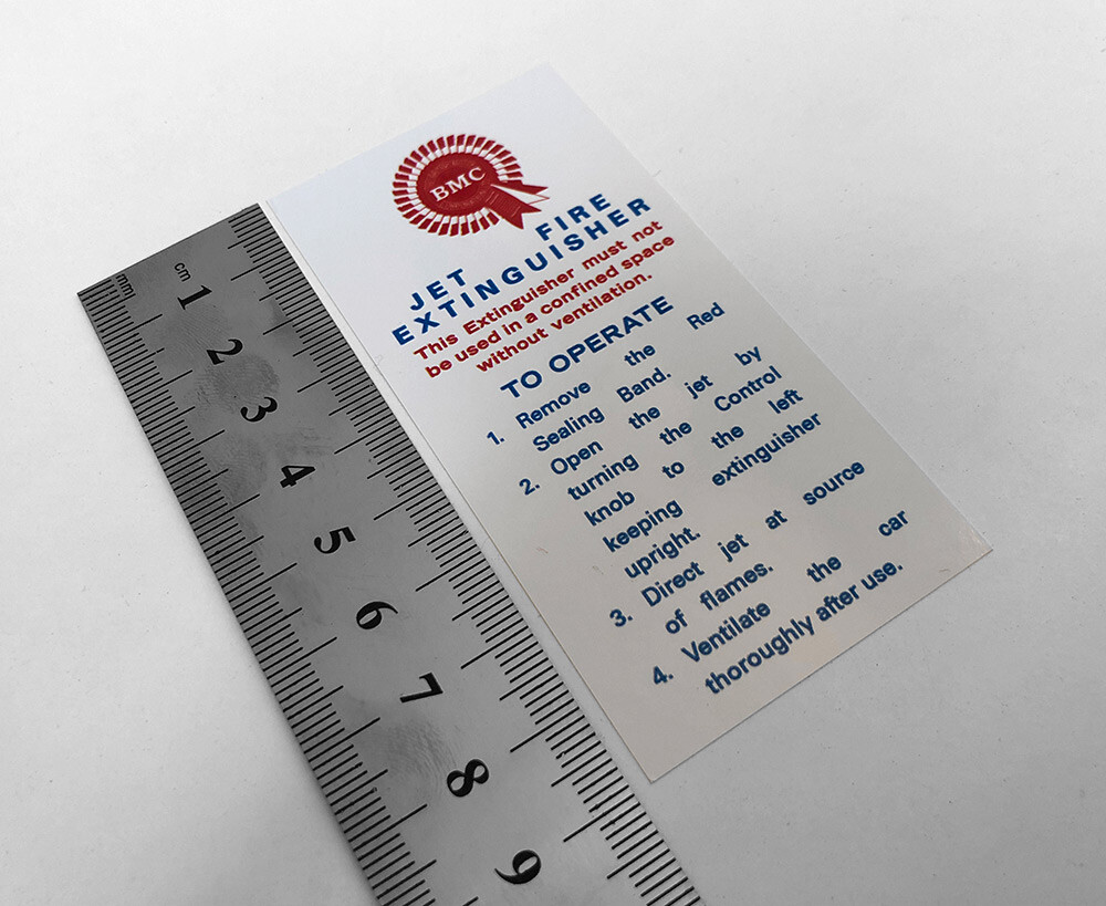 BMC Fire Extinguisher sticker label decal (white design) | eBay