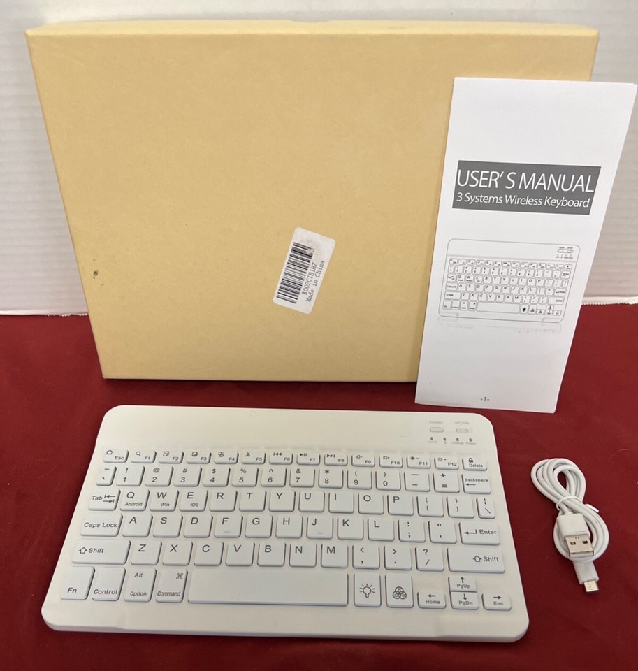Keyboard Wireless Rechargeable iPad, iPad Pro, iPad Mini, iPad White | eBay