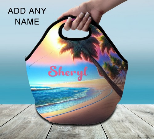 Beach Sunset Lunch Bag Neoprene For Kids And Adults Personalised | eBay