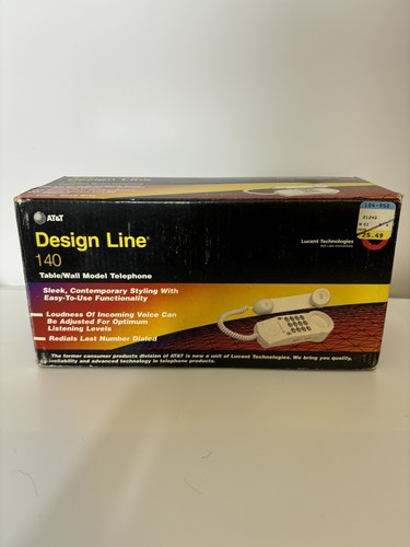 VTG AT&T Design Line 140 Touch Tone Desk Wall Corded White Telephone ...