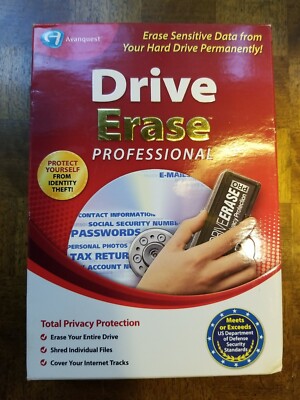 Avanquest Drive Erase Professional Software Erase data from your Hard ...