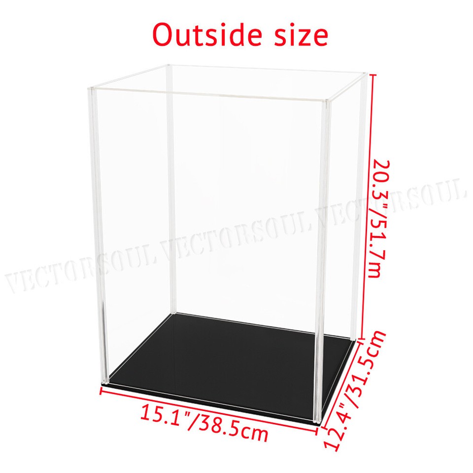 20" Large Acrylic Display Case Dustproof Clear Box Action Figures Self ...