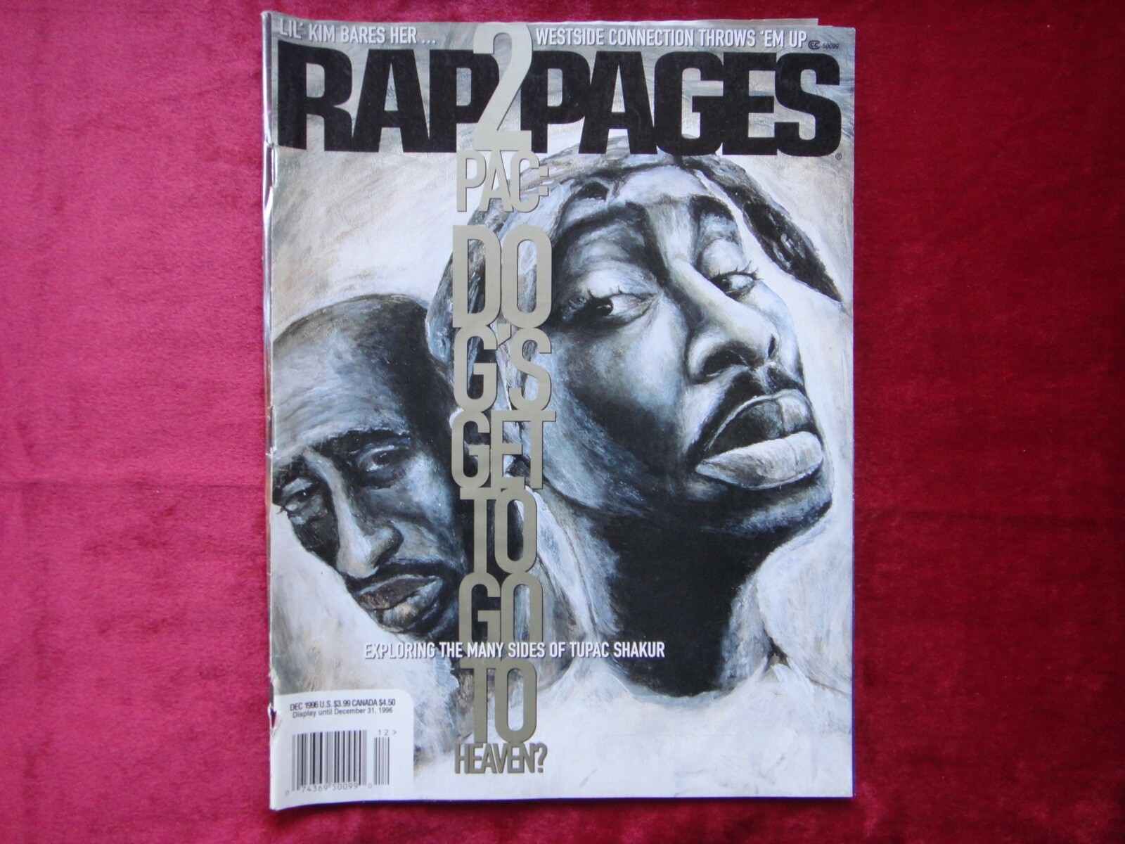 MAGAZINE "RAP PAGES" COVER TUPAC SHAKUR DECEMBER 1996 RARE MEMORABILIA ...