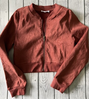Beautees Girls Sz 10-12 Large Jacket Zipper Rust Color Faux Suede | eBay