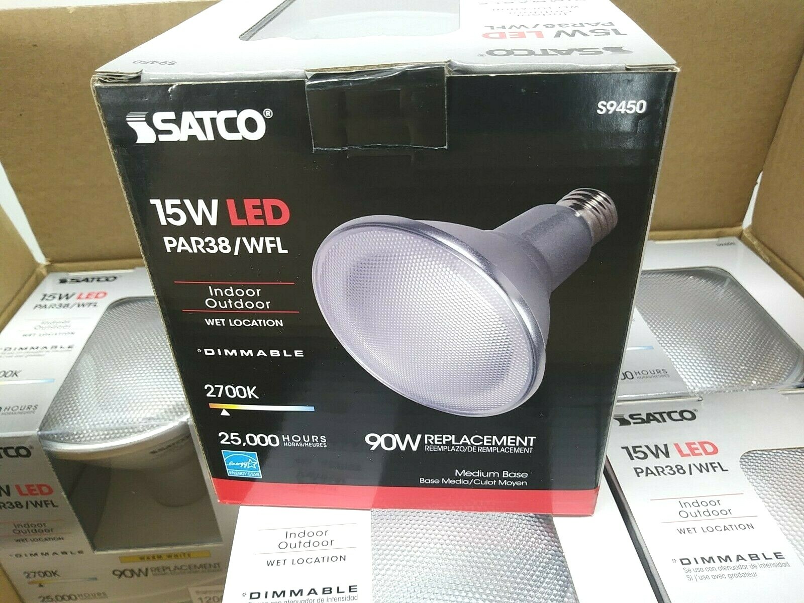 SATCO S9450 - 15 Watt Par38 LED 2700k 60' Beam Spread Medium Base for ...