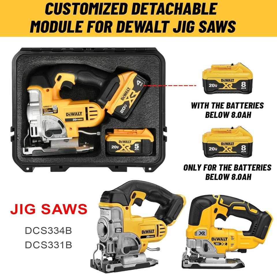 Dewalt Jigsaw Case - Waterproof Hard Tool Box for 20V Jig Saw DCS334B ...