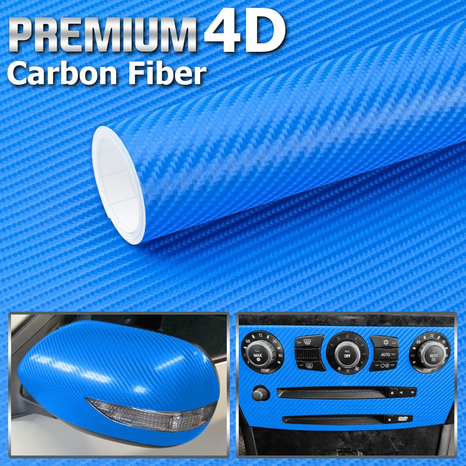 *Premium 4D Gloss Carbon Fiber Vinyl Sticker Wrap Decal Sheet Bubble ...