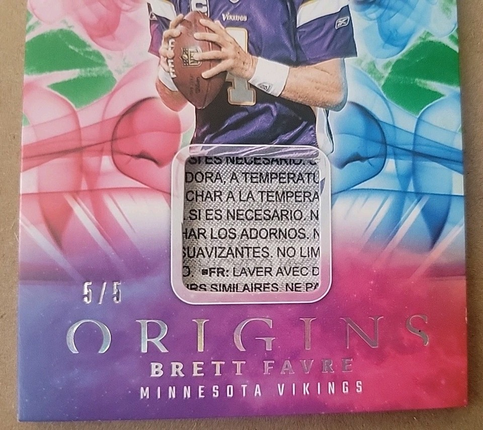 2025 Panini Origins Brett Favre Minnesota Vikings Laundry Tag Jersey ...