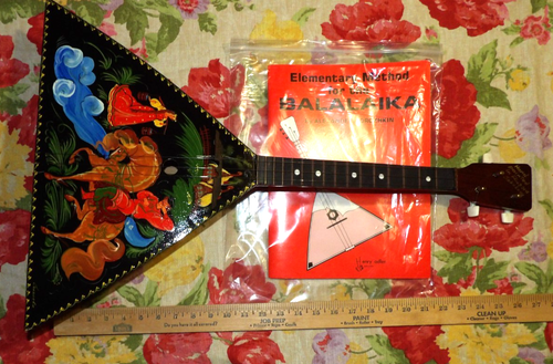 Vintage Russian Balalaika 3 String Folk Art Guitar Russian hand painted ...