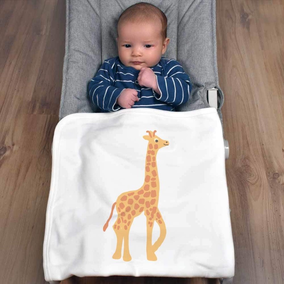 'Giraffe Looking Around ' Cotton Baby Blanket / Shawl (BY00038573 ...