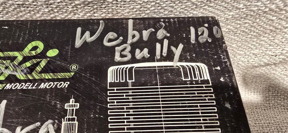 WEBRA 120 BULLY W/ PUMP 2 STROKE GLOW MODEL AIRPLANE ENGINE ESTATE SALE ...