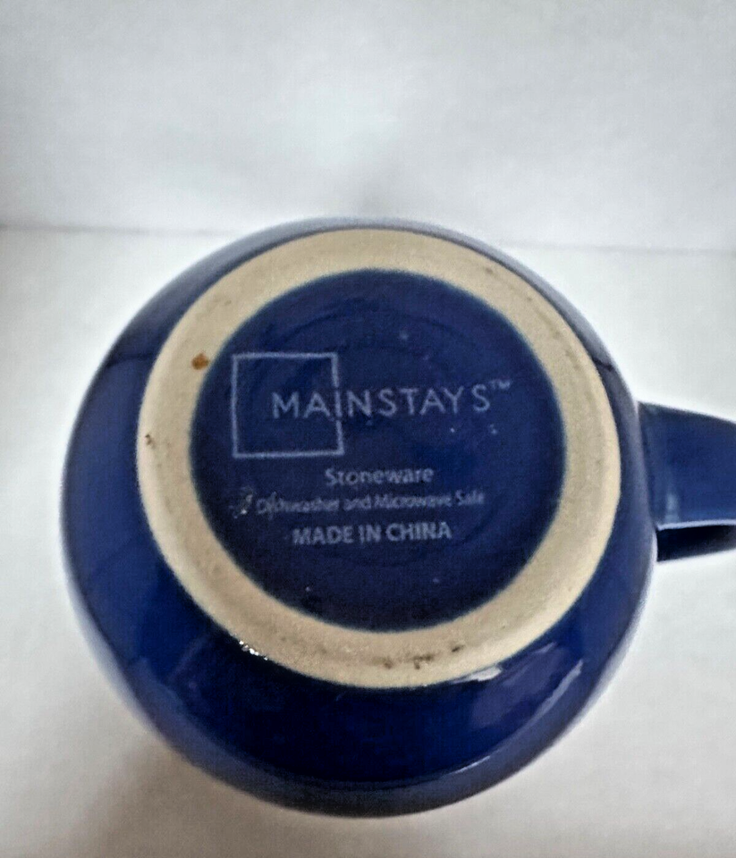 MAINSTAYS Rainforest Stadium Blue Royal Mug Cup Ceramic Embossed Ring ...
