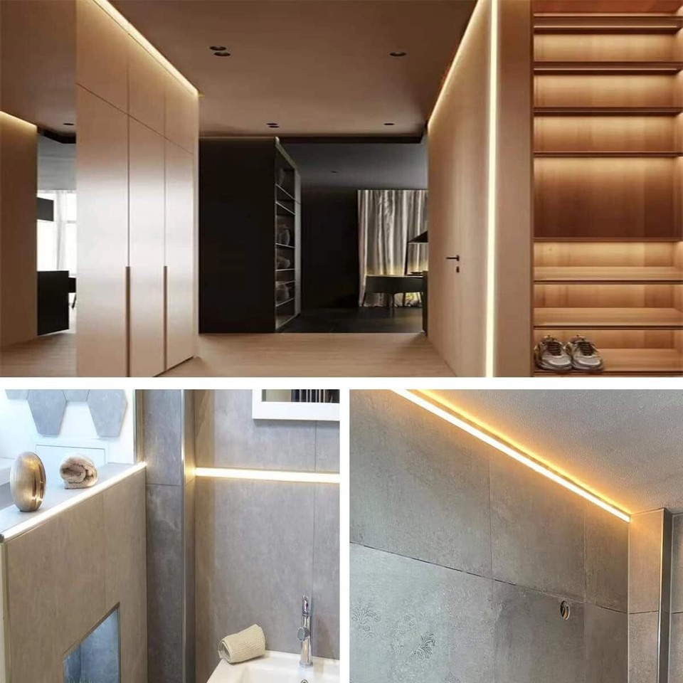 LED Strip Aluminum Channel Trimless Recessed Drywall LED Profile fr ...