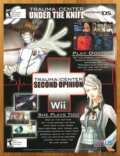 2007 Trauma Center Under the Knife/Second Opinion DS Wii Print Ad ...