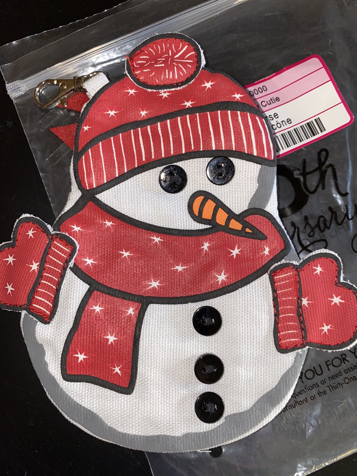 Thirty One Gifts Icon Coin Purse Adorable Snowman Snow Cutie New! Fast ...