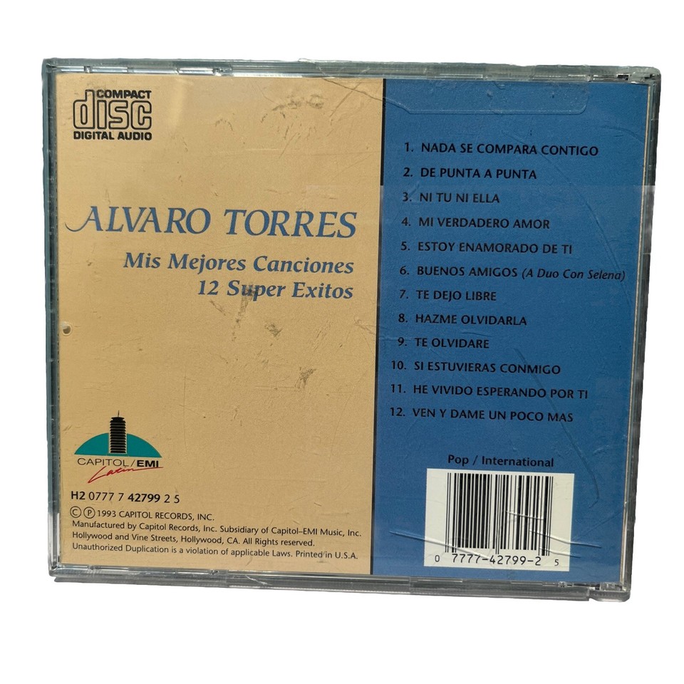 Mis Mejores Canciones: 12 Super Exitos by Alvaro Torres (CD, Feb-1993 ...