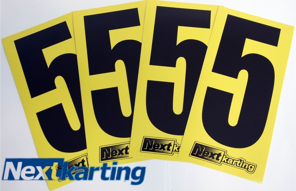 2 x Black numbers on Yellow background -Iame-X30 Rotax Cadet Karting ...