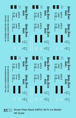 K4 HO Scale Decals Nickel Plate Road 40 Ft Wood Ice Reefer Black NKP ...