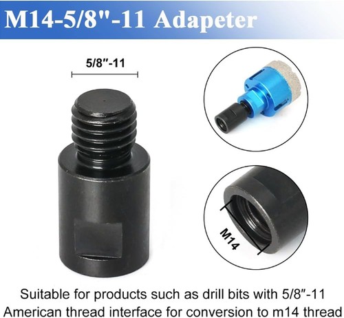 2Pcs M14 to 5/8"-11 Angle Grinder Arbor Adapter, Female Black | eBay