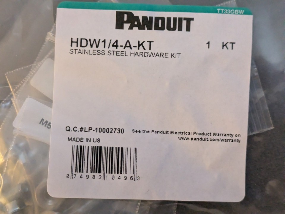 Lot of 7 Panduit HDW1/4-A-KT Stainless Steel Mounting Hardware Kit | eBay