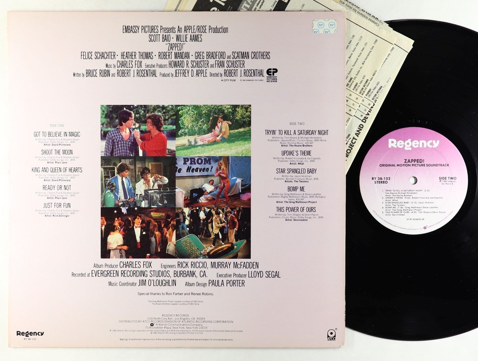 V/A - Zapped! OST LP - Regency VG++ | eBay