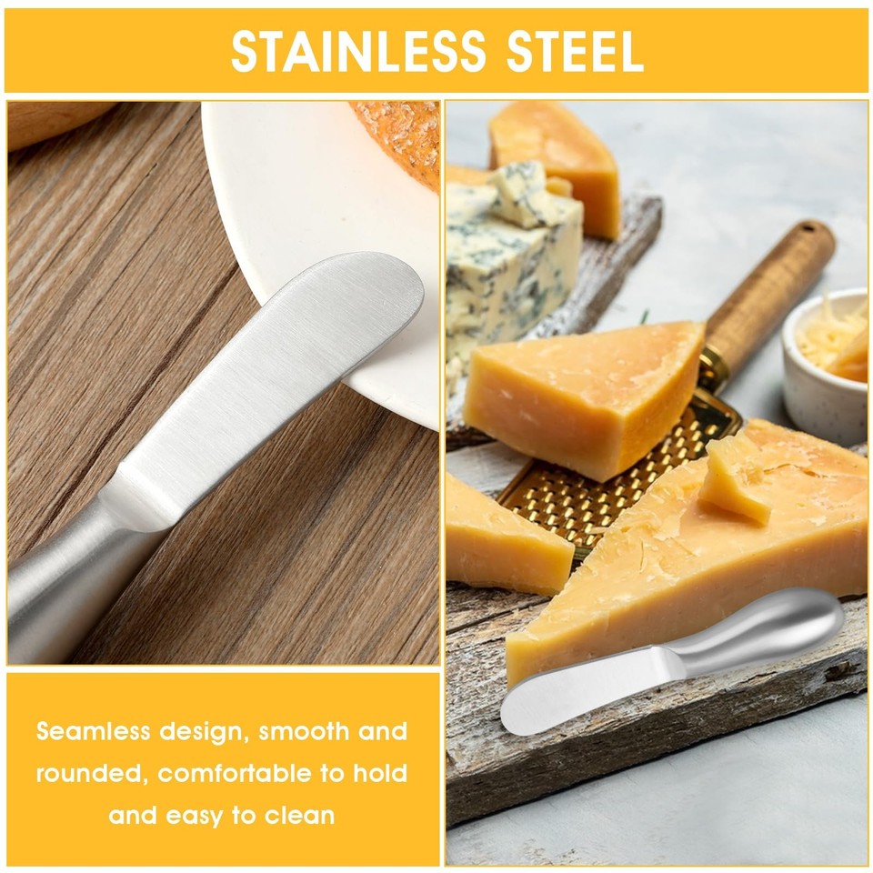 2 Pcs Butter Knife Little Cheese Spreader Knives Stainless Steel ...