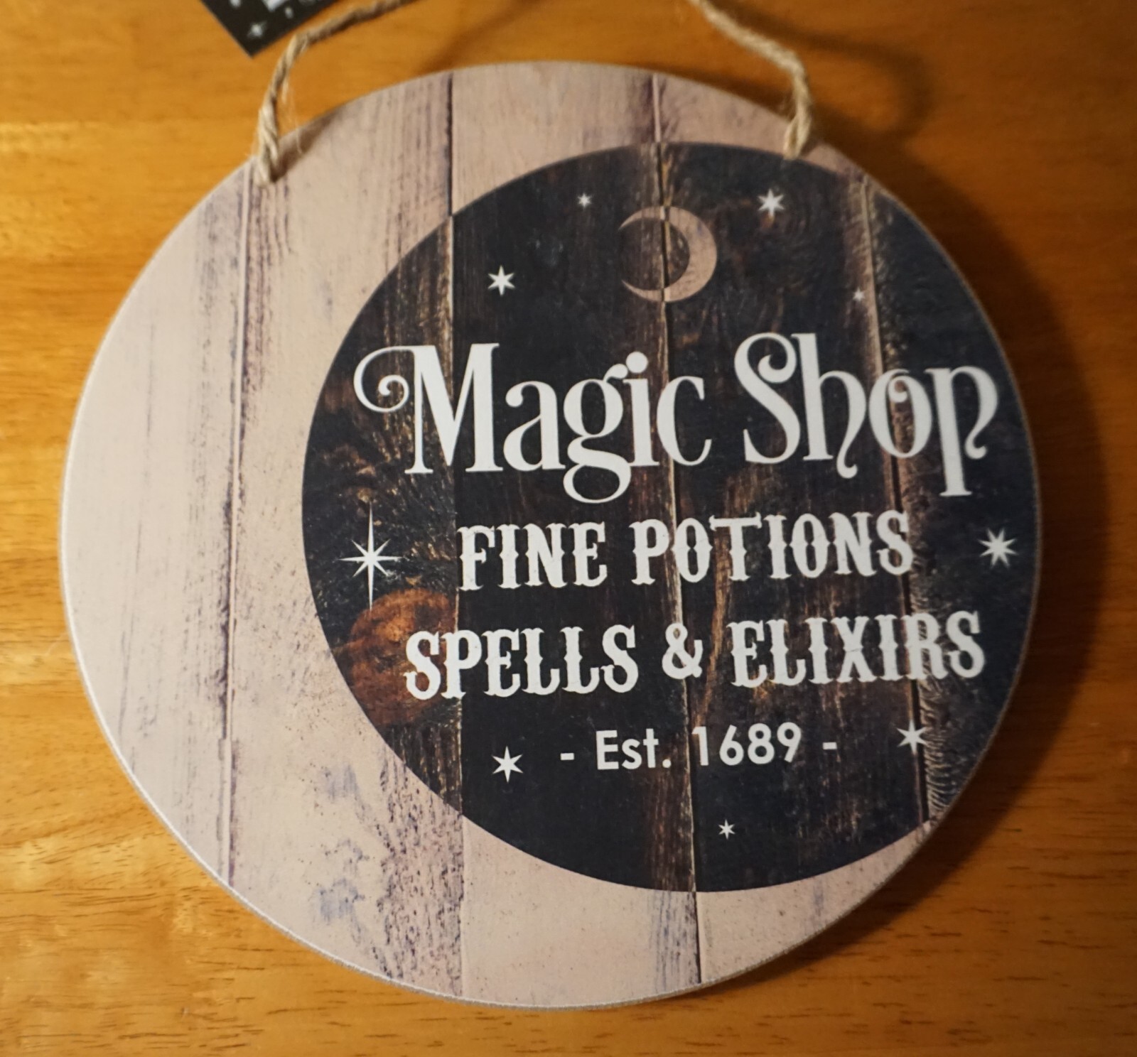 Vintage Style Magic Shop Sign Primitive Wood Retro Moon Halloween Home ...