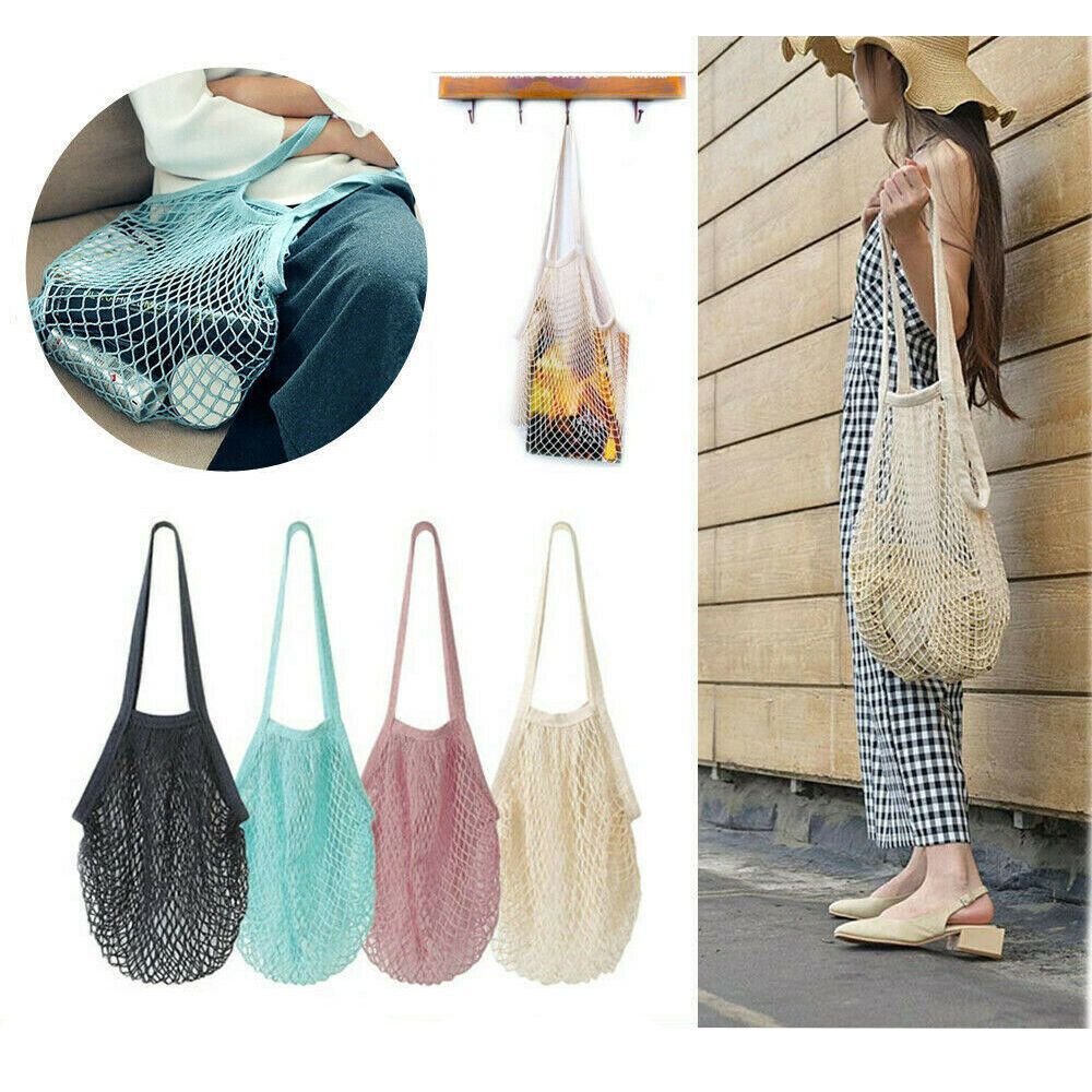 Portable Reusable Net Turtle Bags Mesh Bag Storage Handbag Tote Woven ...